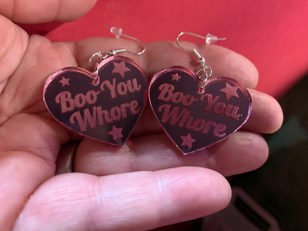 Boo you whore earrings - Inappropriate collection – Spoilt Kitty