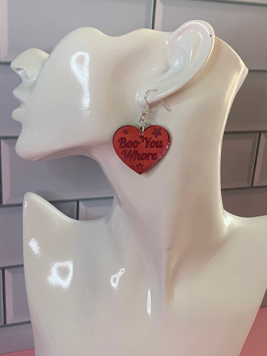 Boo you whore earrings - Inappropriate collection – Spoilt Kitty